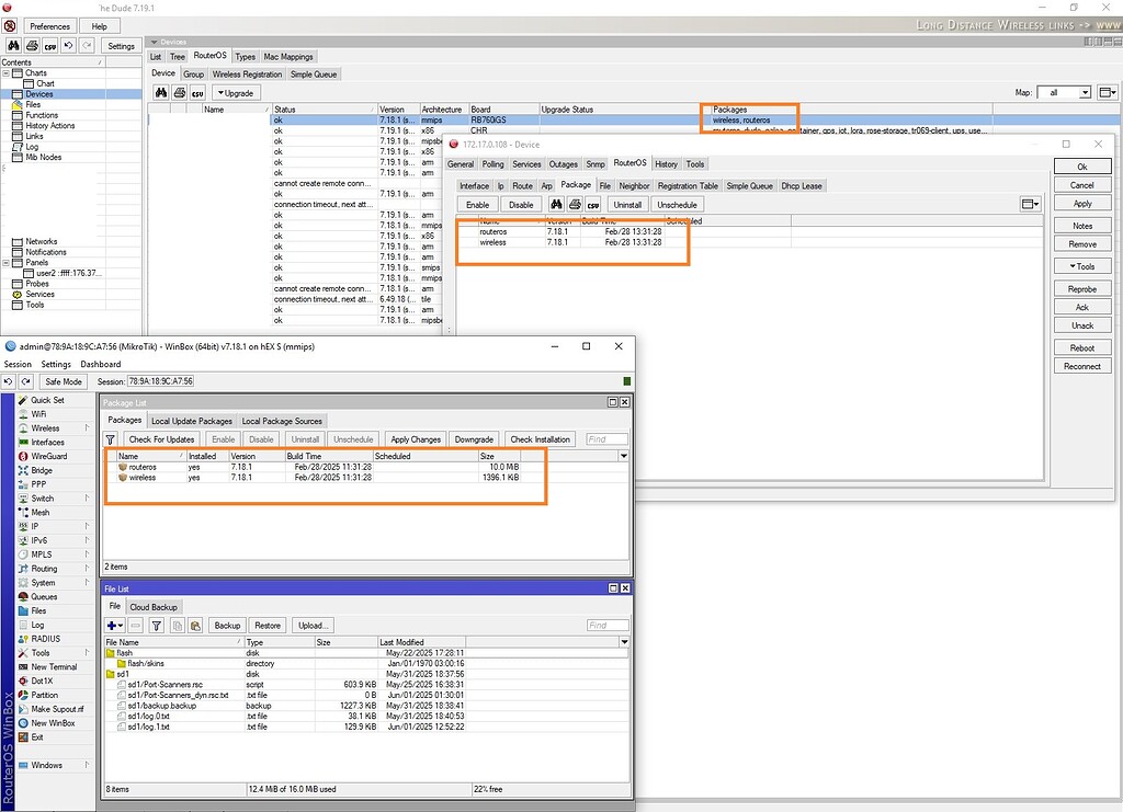 Error when updating Mikrotik 7.18.1 and 7.19.1 if the Check For Updates ...