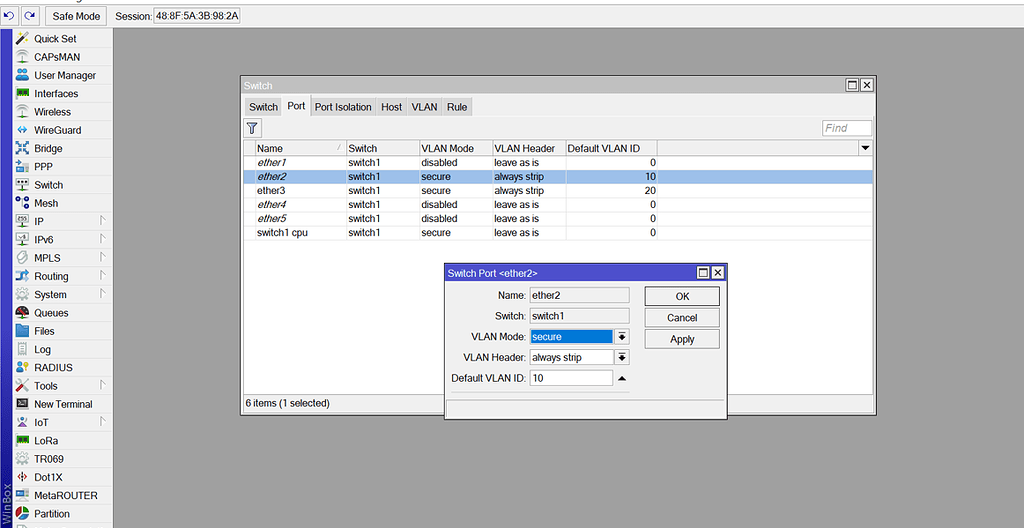 VLAN ID doesn't exist in Router OS v7.19.2 - General - MikroTik community forum