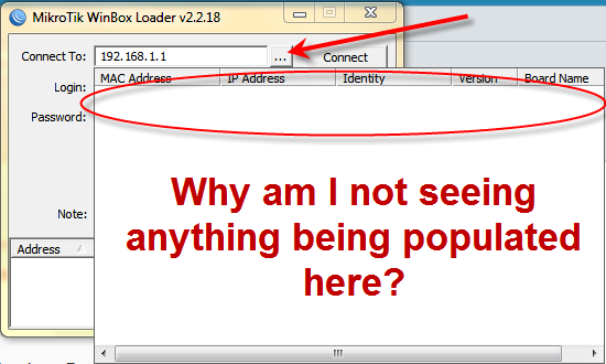 Winbox Ellipsis "Connects To" Field MAC Table Empty - Beginner Basics ...