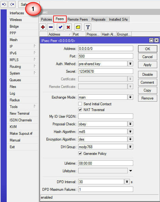 Problem VPN IPSec Installed SAs cannot Flush - General - MikroTik community forum