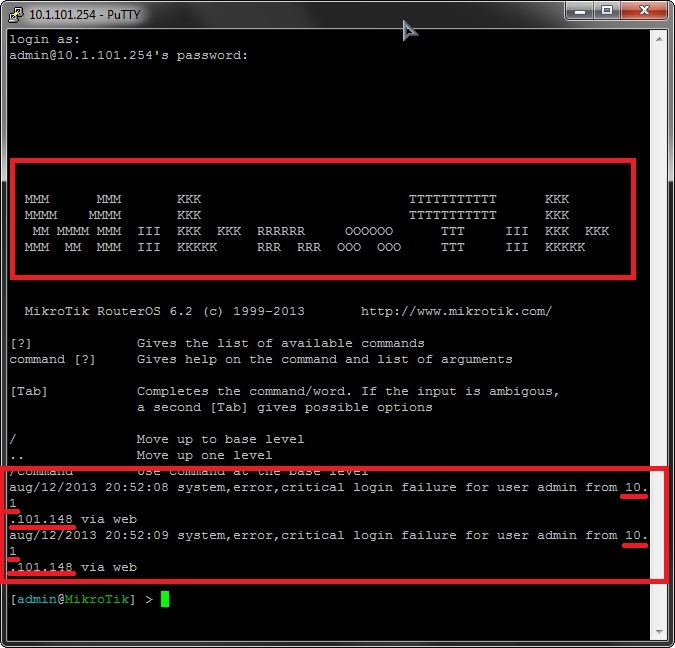 Mikrotik logo broken when there is echo into console - General ...