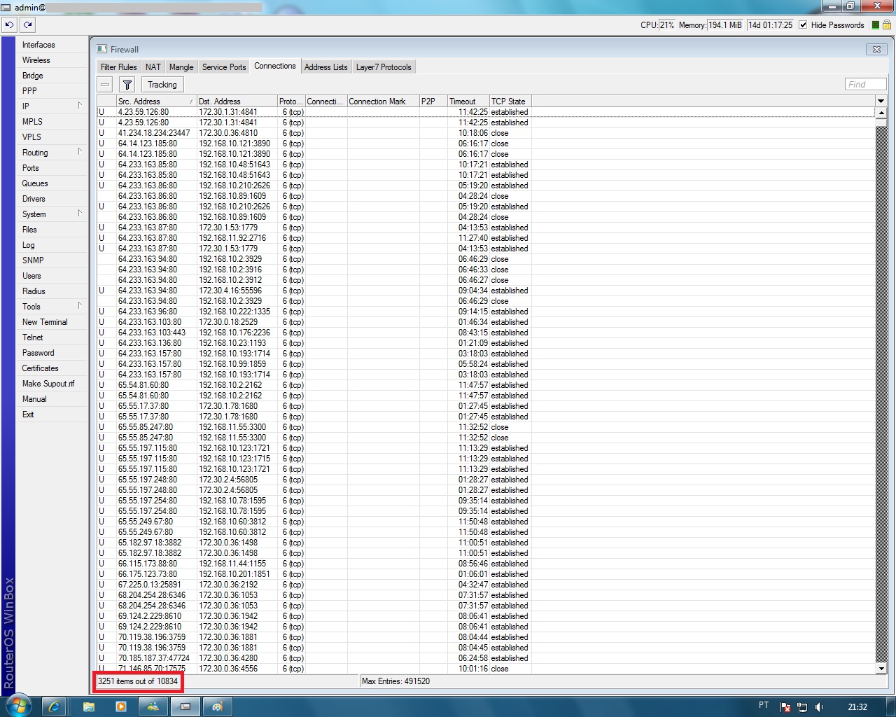 I'm confused with /ip firewall connection. Or an Issue? - General - MikroTik community forum