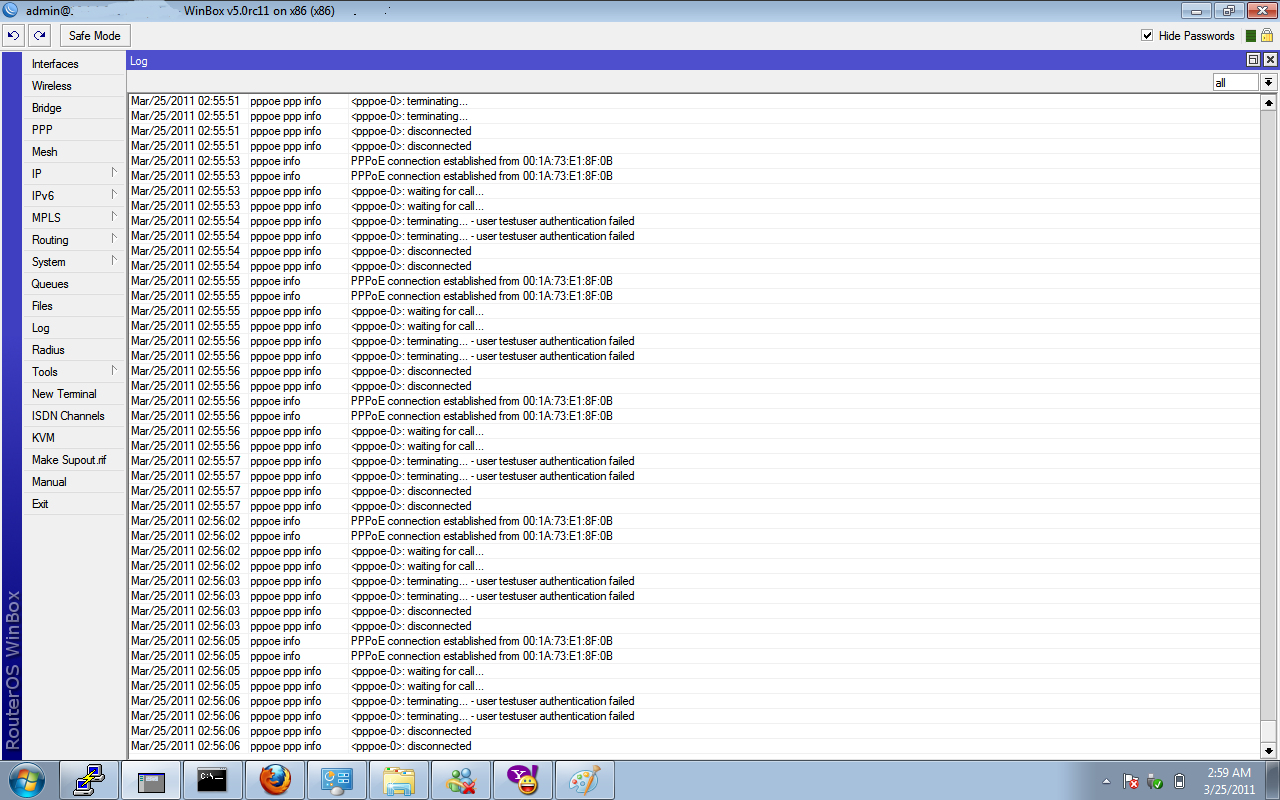 PPPOE Error Code - General - MikroTik community forum