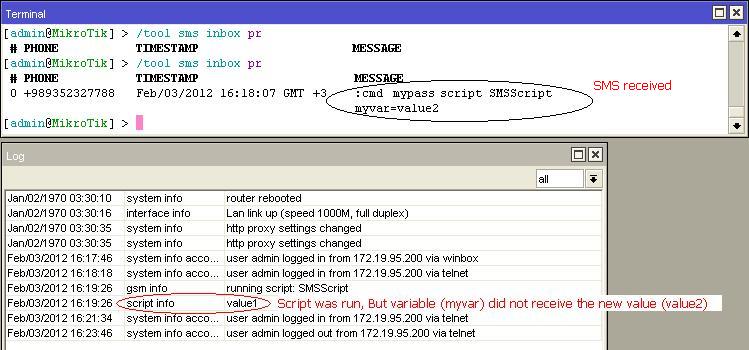 How initialized a variable by SMS ?? - Scripting - MikroTik community forum