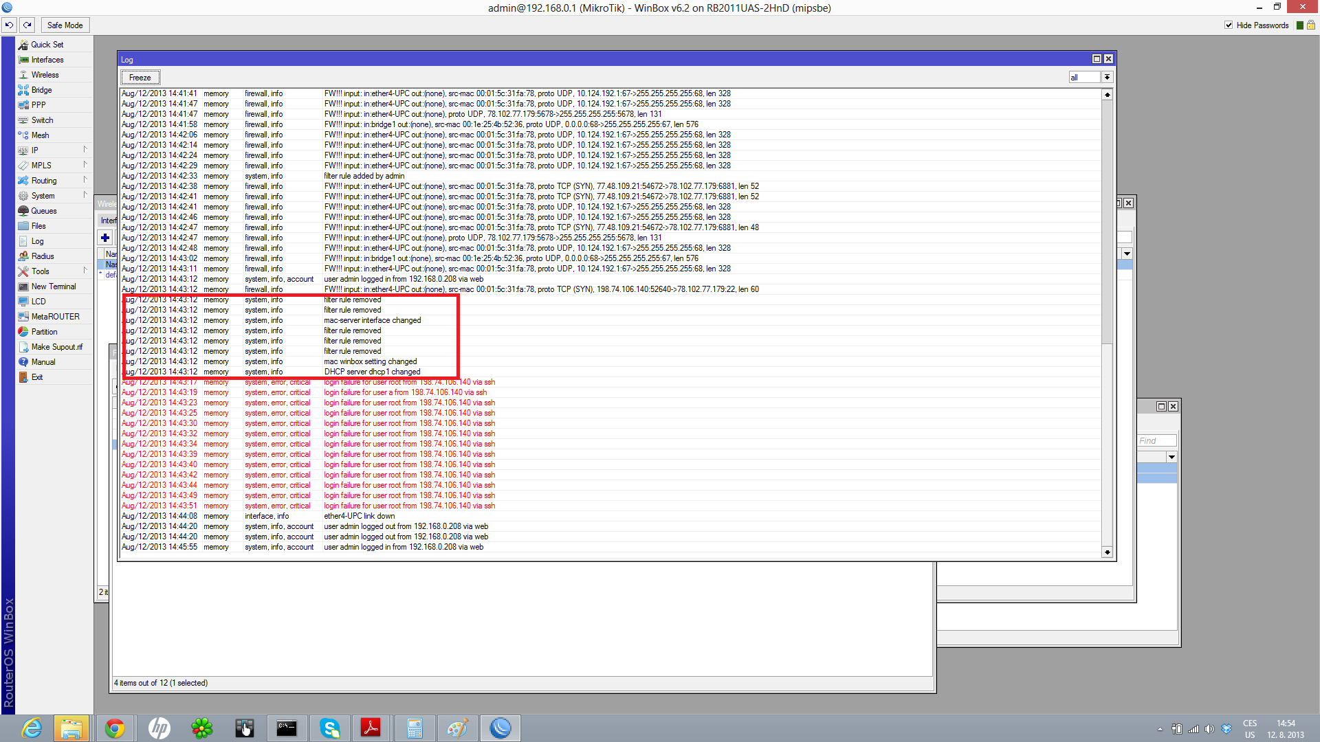 Disappearing firewall filter rules - problem - General - MikroTik community forum