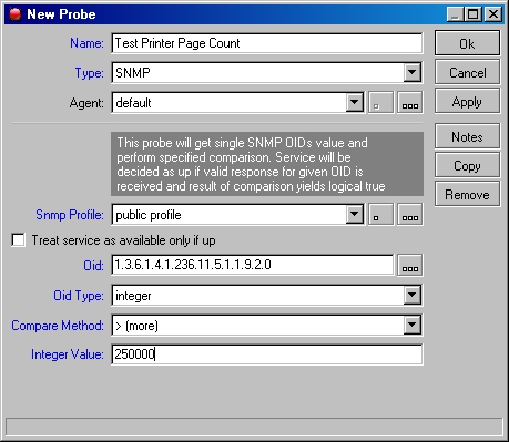 Probe for printer page count - The Dude - MikroTik community forum