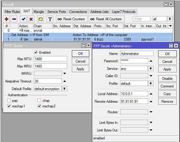 some help with configuration of VPN - Beginner Basics - MikroTik community forum