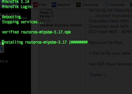 How can i verify ros before reboot? - General - MikroTik community forum