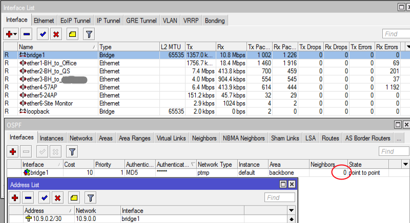OSPF - Bridged Interface - Forwarding Protocols - MikroTik community forum
