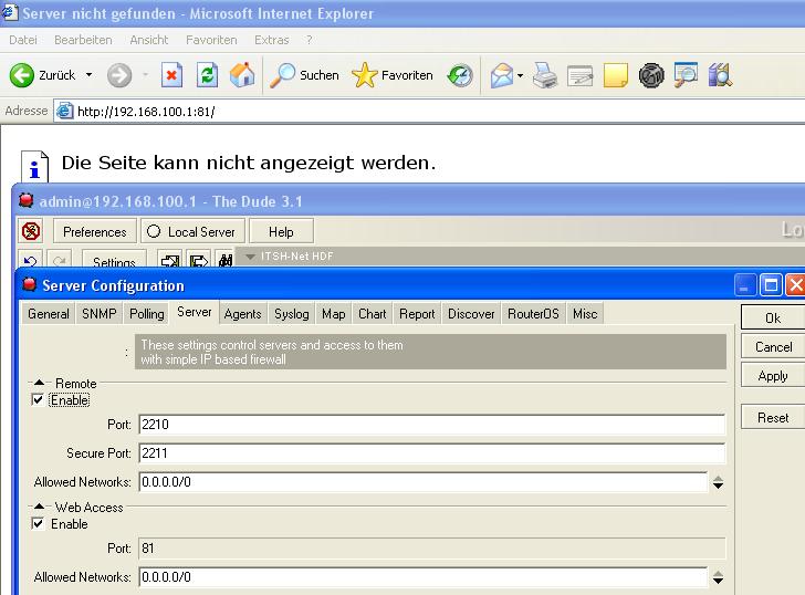 RouterOS + Dude Web Interface problems... - The Dude - MikroTik ...