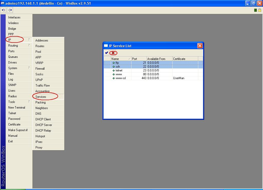 Turning off SSH and FTP on RouterOS? - General - MikroTik community forum
