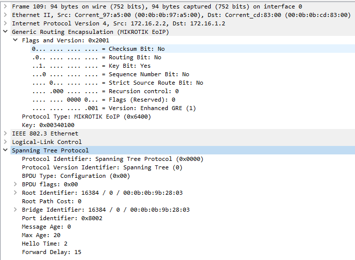 EoIP - are BPDUs tunneled? - General - MikroTik community forum