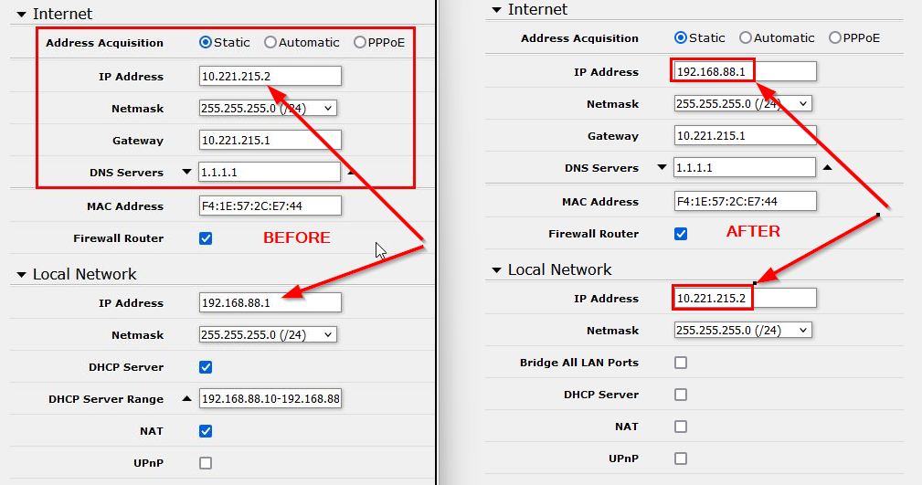 hAP ax3: change default internet port ether1 to ether2 - Beginner Basics - MikroTik community forum