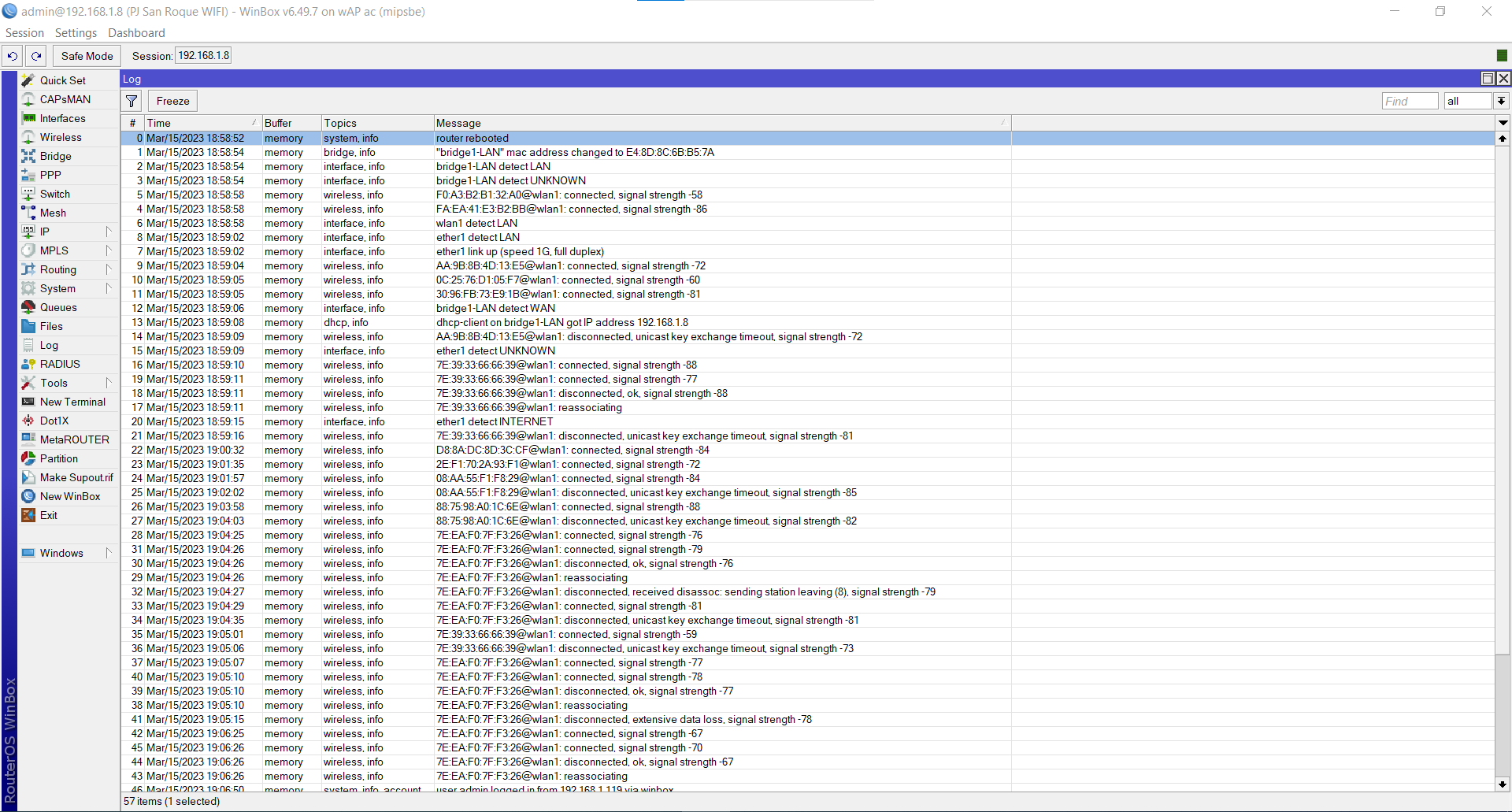 mikrotik WiFi disconnects and connects - Wireless Networking - MikroTik community forum