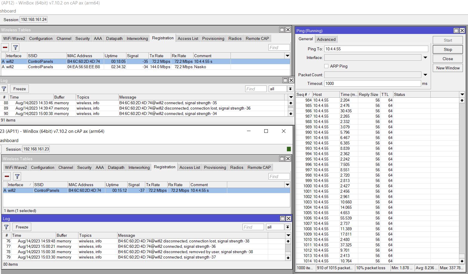 WiFi Wave2 disconnect timeout - Wireless Networking - MikroTik community forum