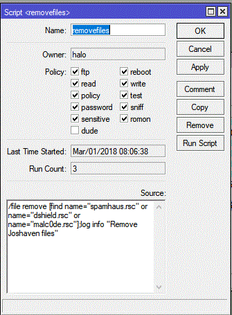 Scheduler - General - MikroTik community forum