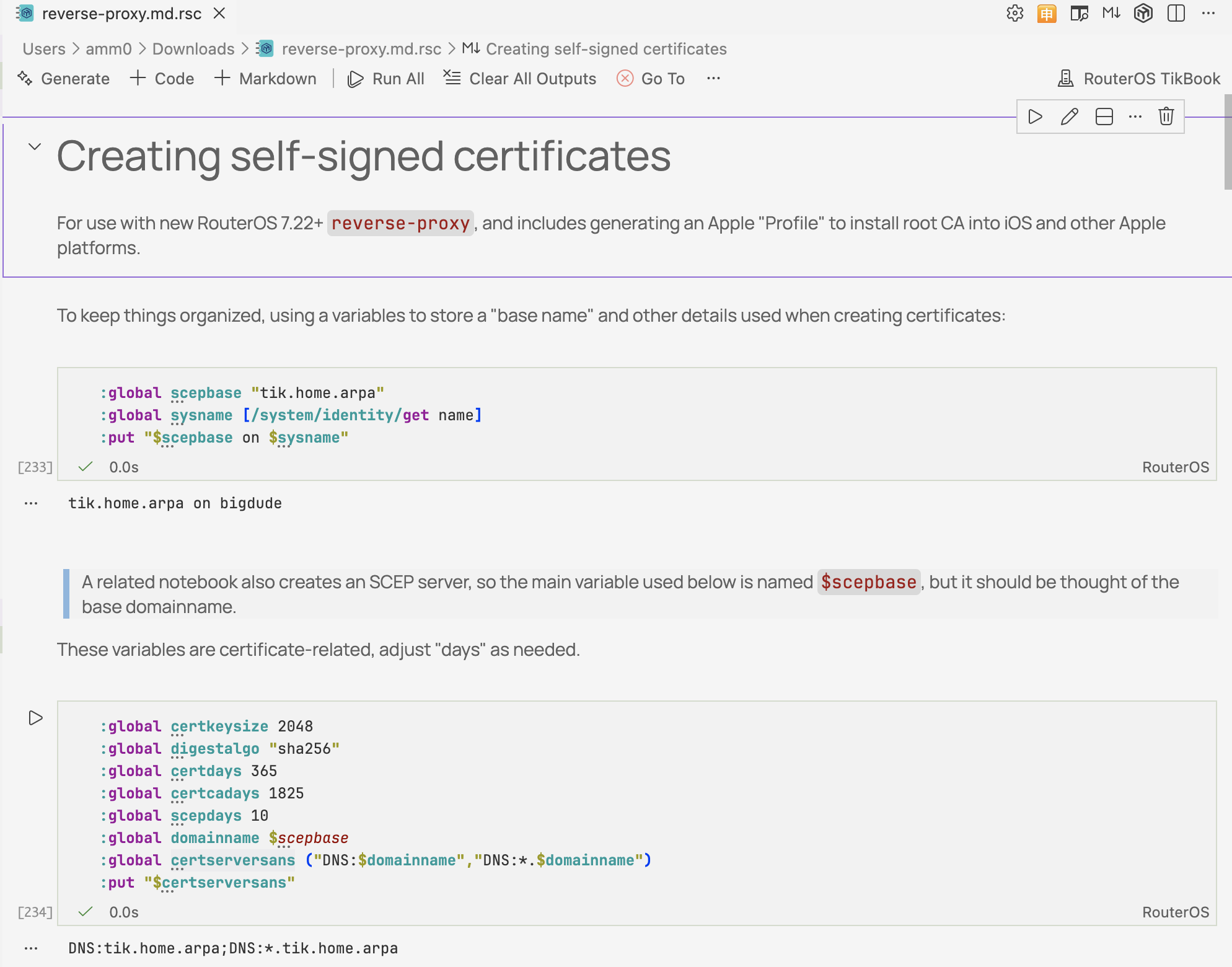 ️ Example: Creating self-signed certificates, including Apple ...