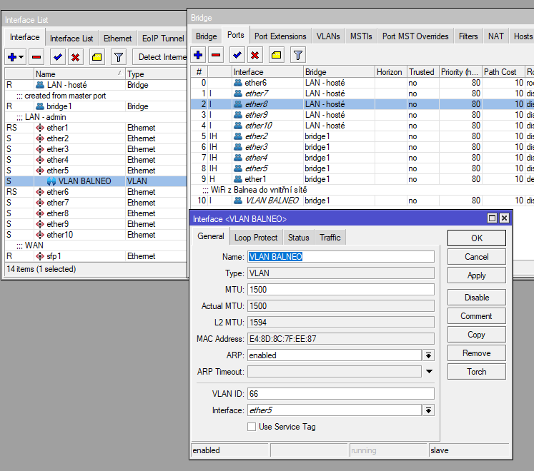 Unmerging VLAN between ports on same router - Beginner Basics - MikroTik community forum