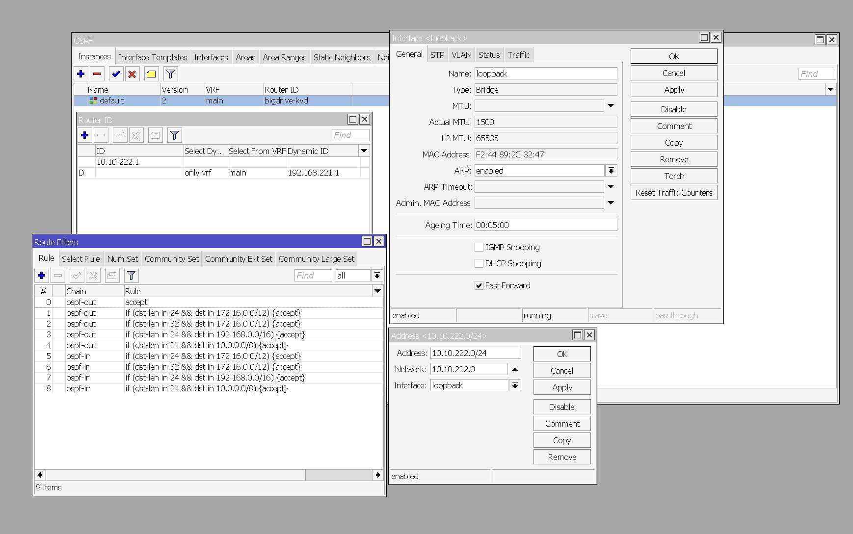 OSPF operation between ROS V6 and ROS V7 - Forwarding Protocols - MikroTik community forum