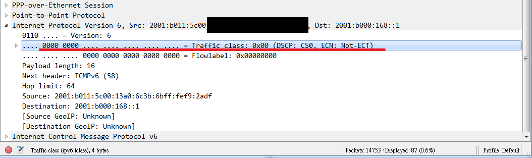 ping ipv6 destination with dscp parameter - General - MikroTik ...