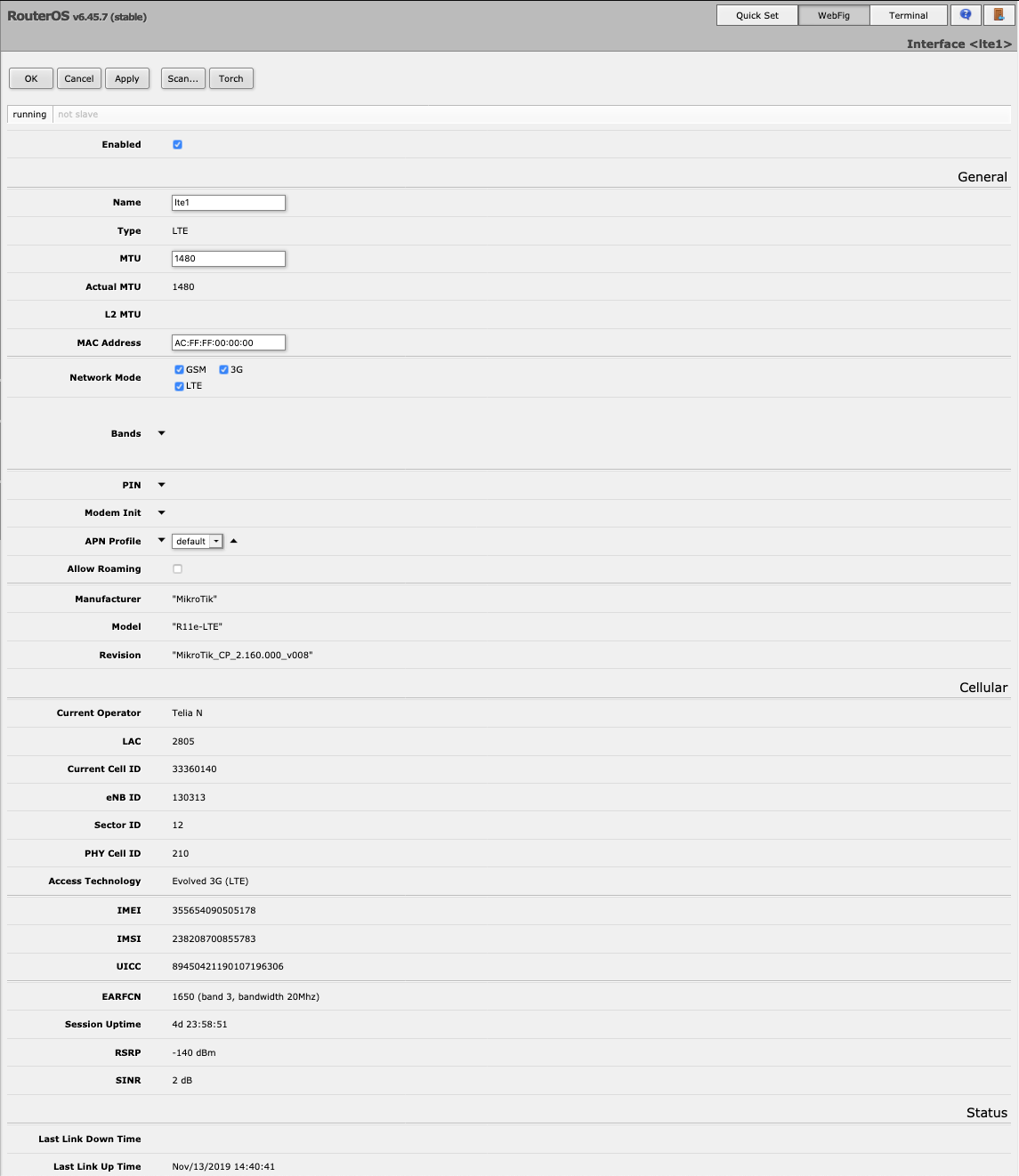 Bug: R11e-LTE modem - RSRQ field gone - Wireless Networking - MikroTik community forum