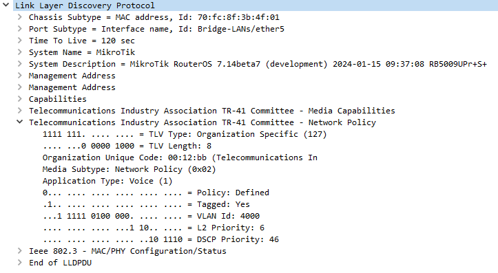 LLDP MED not working if port PVID is not 1 ? (no, other bug found, see ...