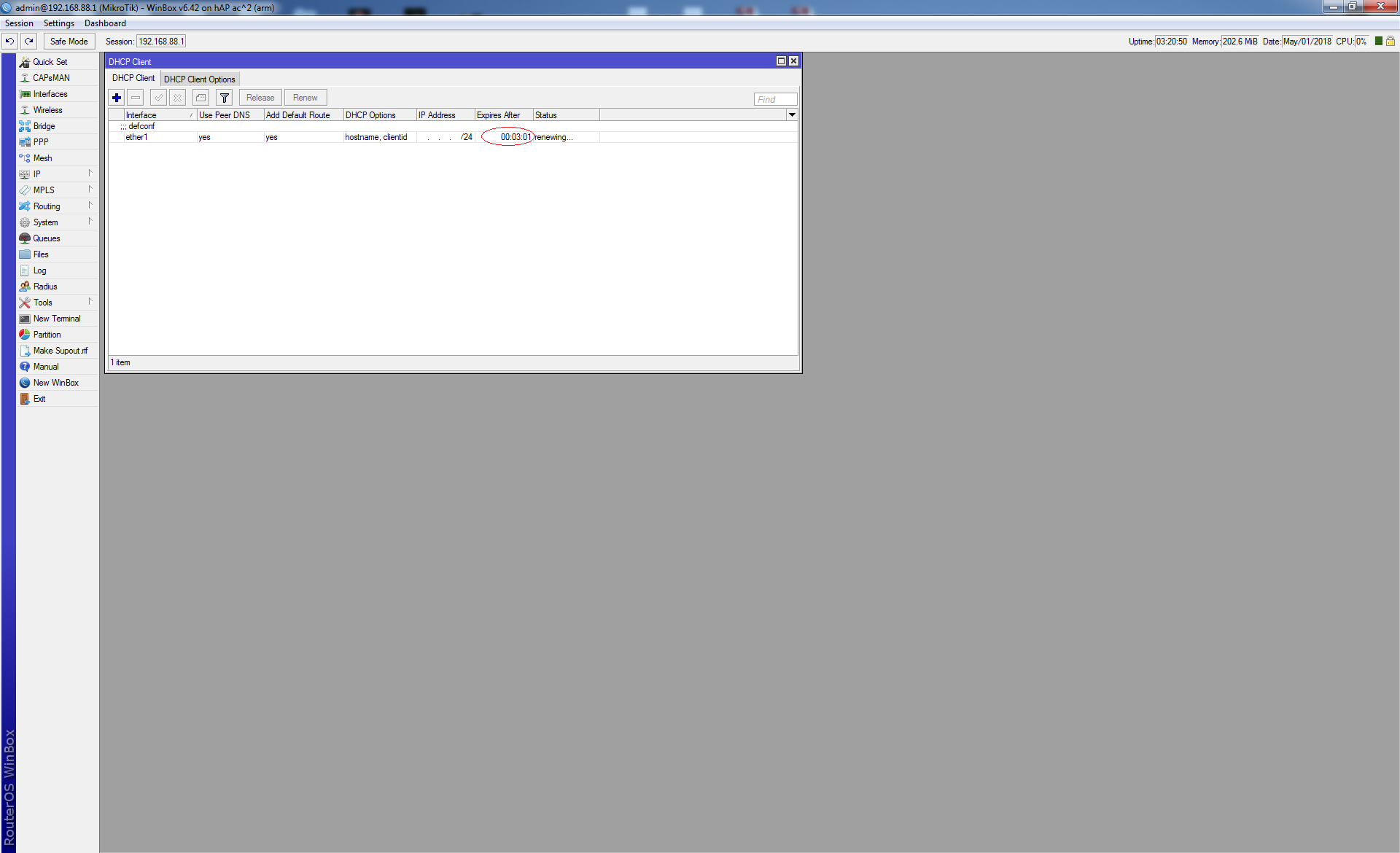 Need help: DHCP client on ether1 lost ip address - lease expire - Beginner Basics - MikroTik ...