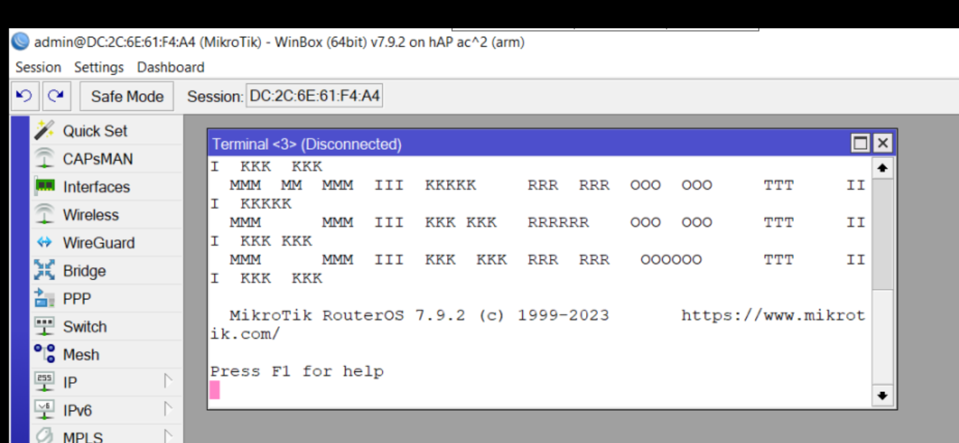 Anyone got terminal within Winbox immediately disconnected when connect ...