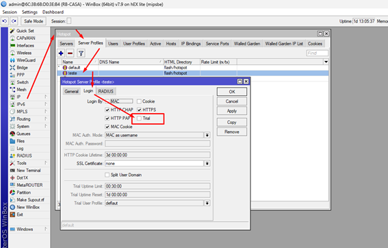 Comando ou Script para ativar campo "Trial" - Scripting - MikroTik community forum