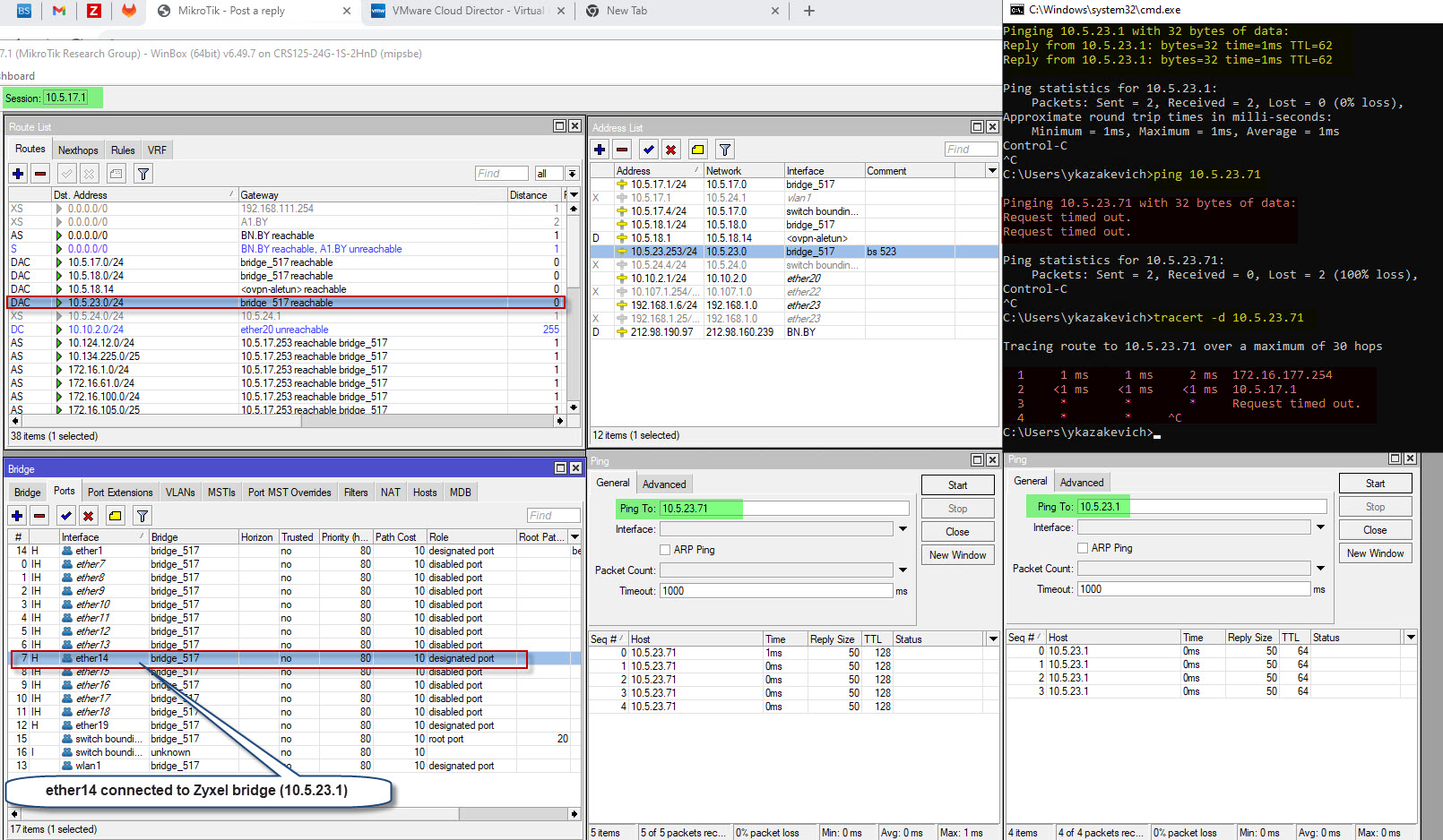 Routing between bridges on Mikrotik - Forwarding Protocols - MikroTik community forum