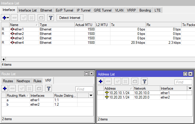 Is this a normal MikroTik VRF behavior? - Forwarding Protocols - MikroTik community forum