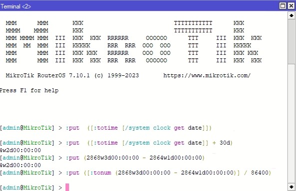 Add days to current date v7 - Scripting - MikroTik community forum
