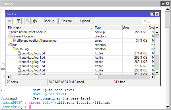 Generate .backup and .rsc and save to a specific location - Scripting ...