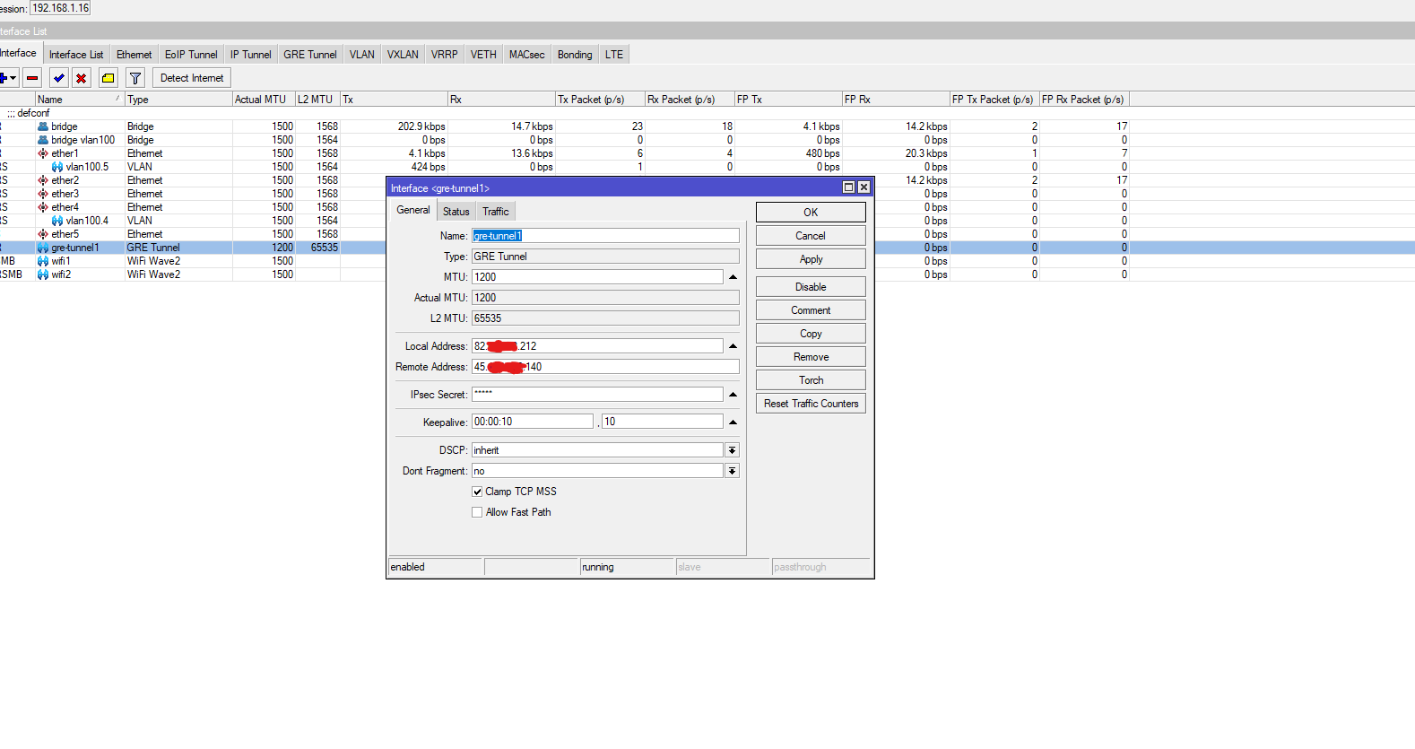 Help with my GRE tunnel between my home and a VPS - Forwarding Protocols - MikroTik community forum