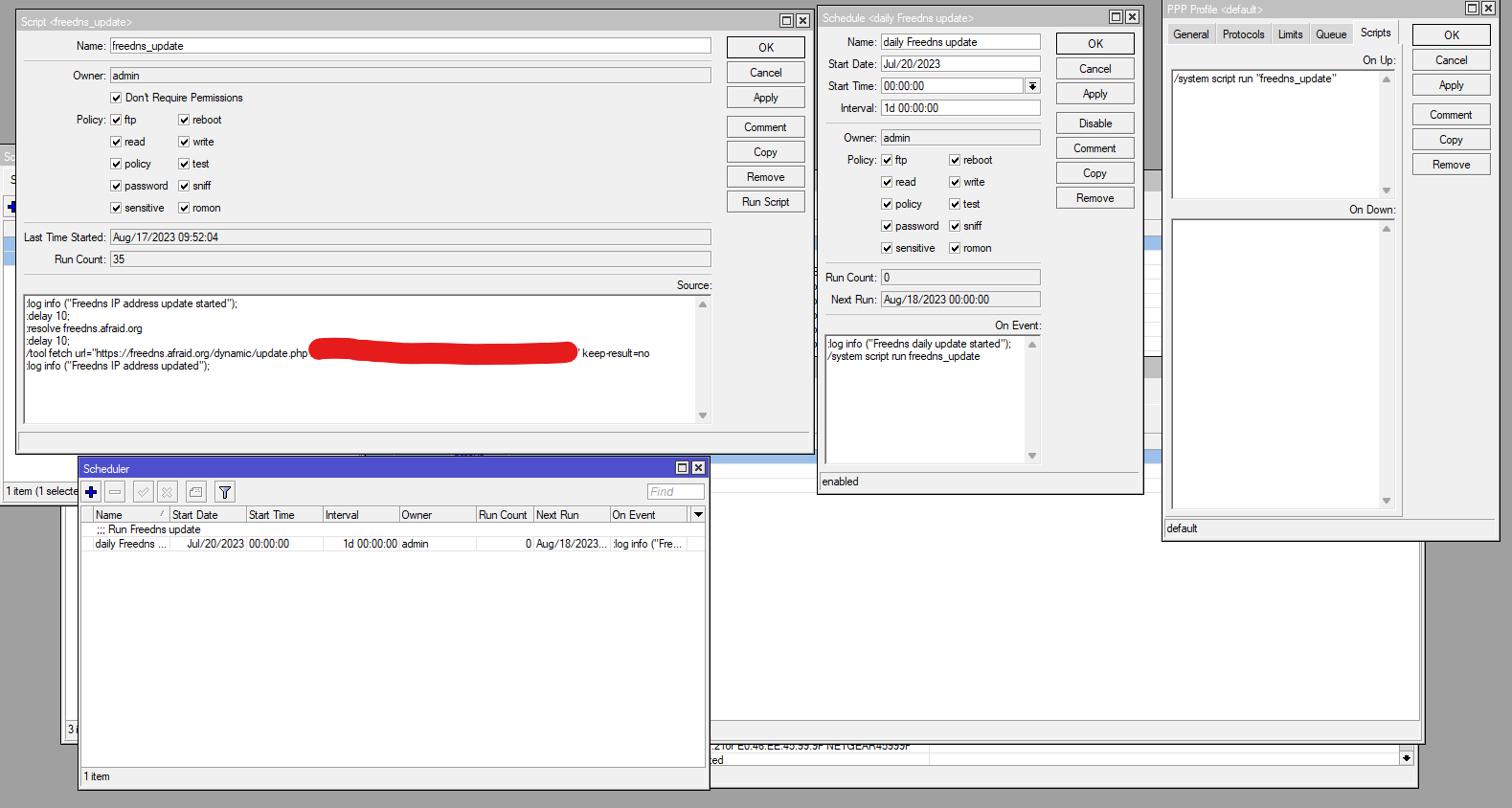 DDNS (Freedns) upgrade script not working as expected. - Scripting - MikroTik community forum