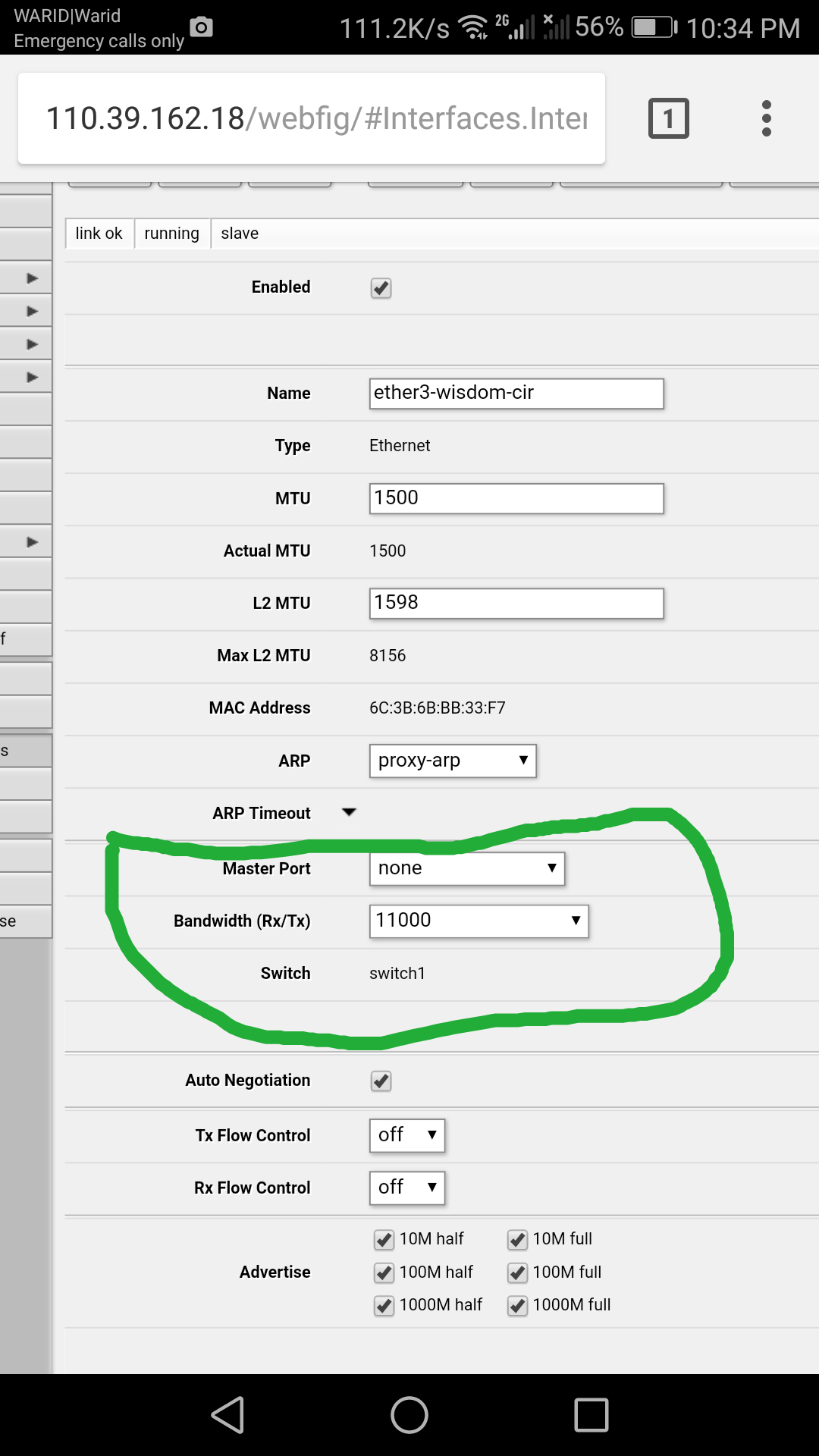 Ethernet interface Bandwidth limit - General - MikroTik community forum