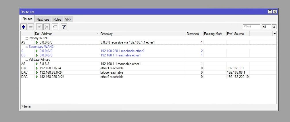 FailOver Mikrotik - Beginner Basics - MikroTik community forum