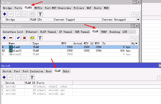 what's the difference among those VLAN menus - Beginner Basics - MikroTik community forum