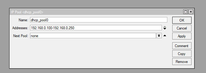 Change DCHP pool - Beginner Basics - MikroTik community forum