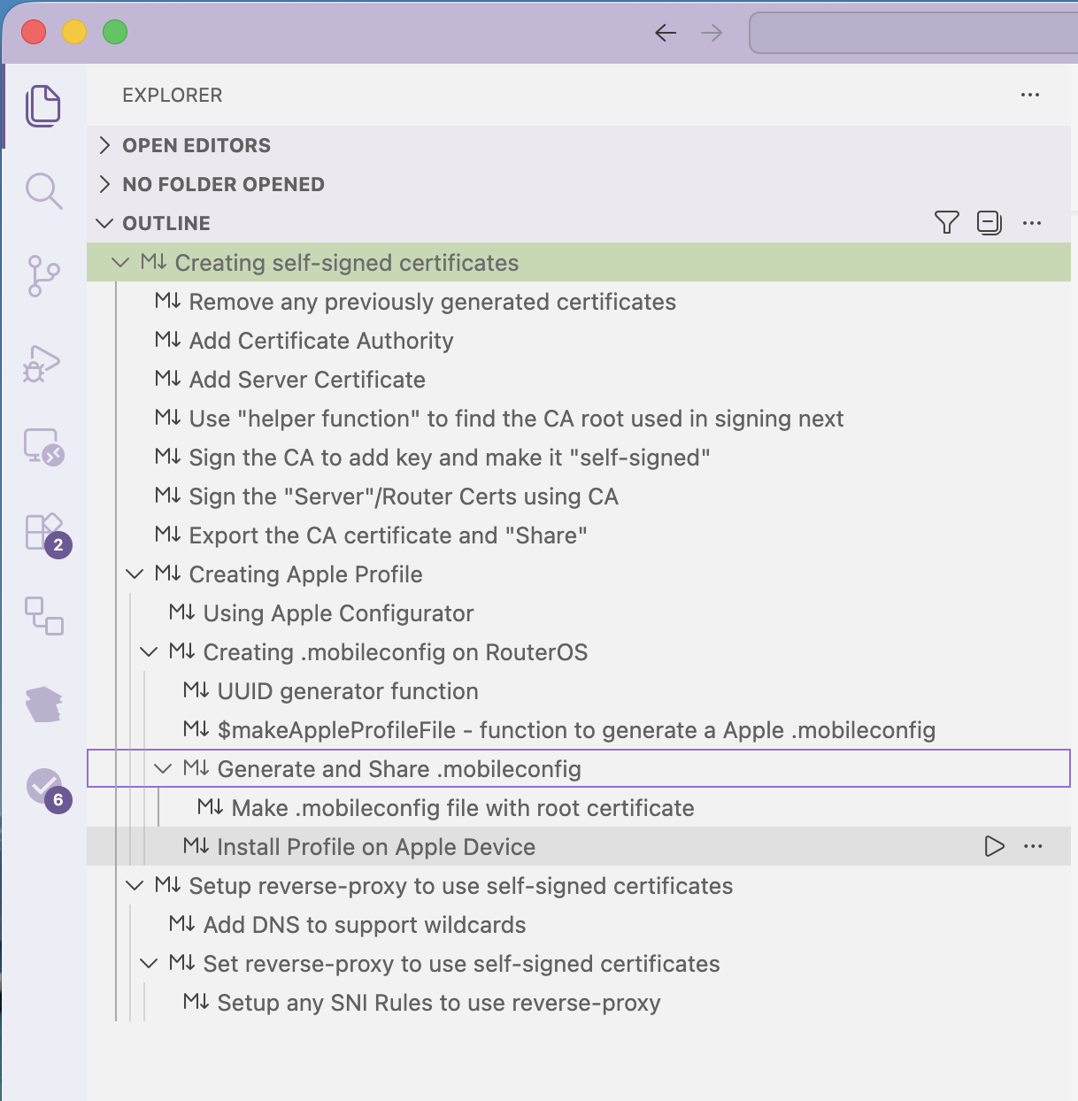 ️ Example: Creating self-signed certificates, including Apple ...