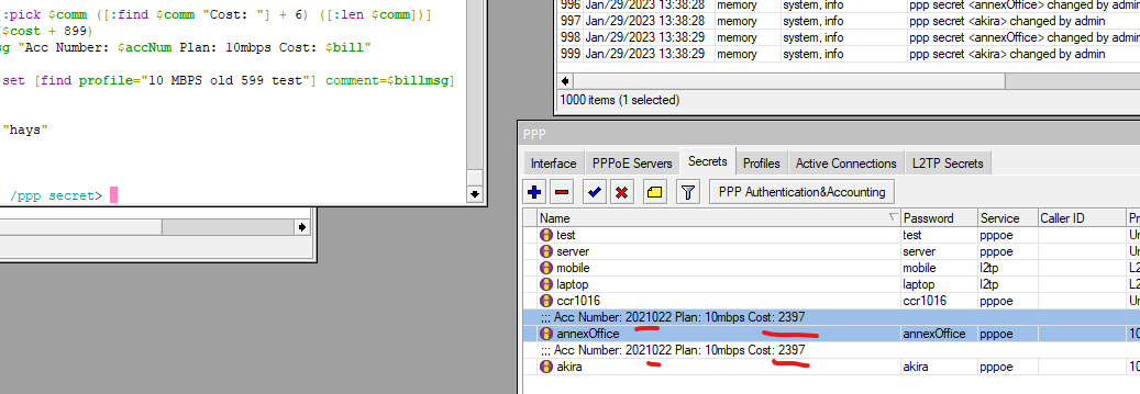 How to fix my code? comments turns to be equal to each other? - Scripting - MikroTik community forum