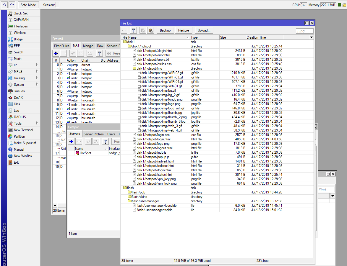 Re: HotSpot with userman the umfiles folder disappears. - Beginner Basics - MikroTik community forum