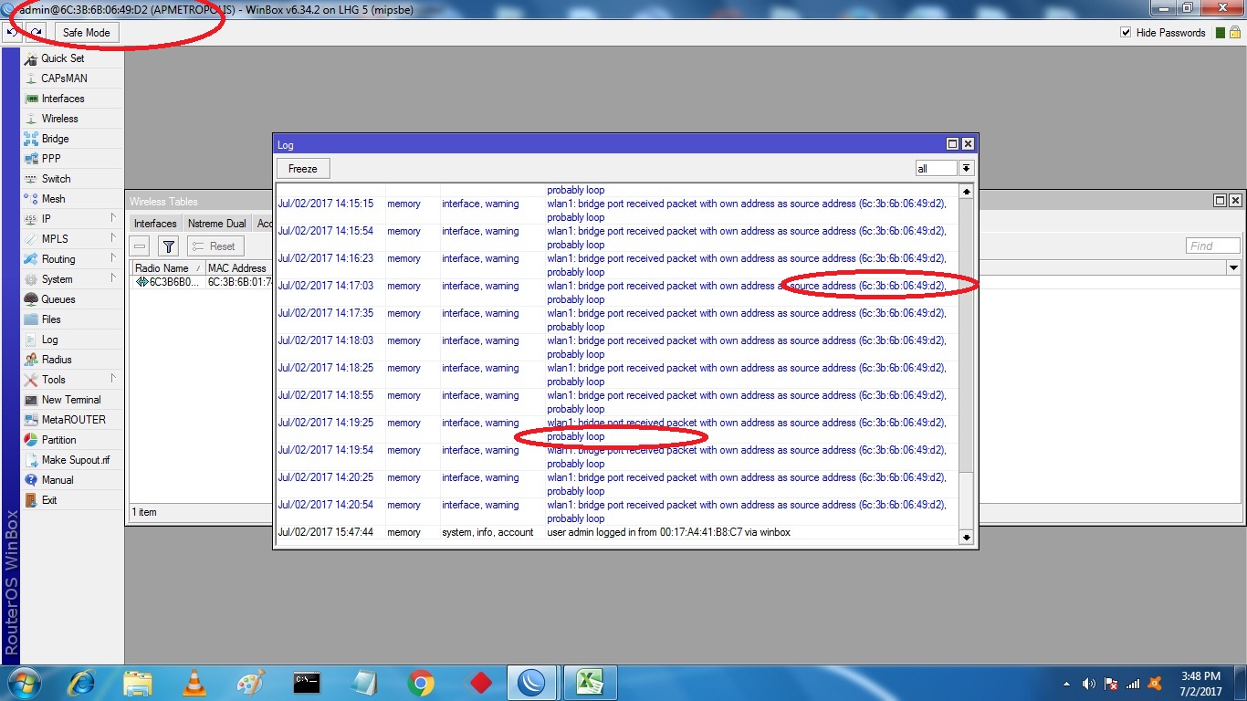 Device showing loop problem - Beginner Basics - MikroTik community forum