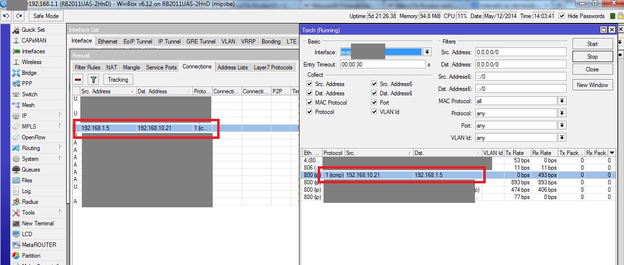 'Torch' tool strange behavior.....? - General - MikroTik community forum