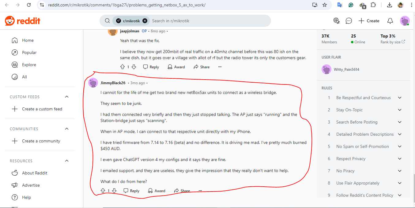 Mikrotik Support Please Have A Look General Mikrotik Community Forum