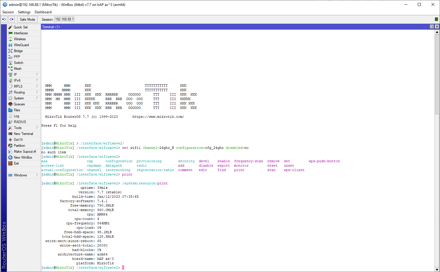 hap ax3 wifi interfaces - Beginner Basics - MikroTik community forum