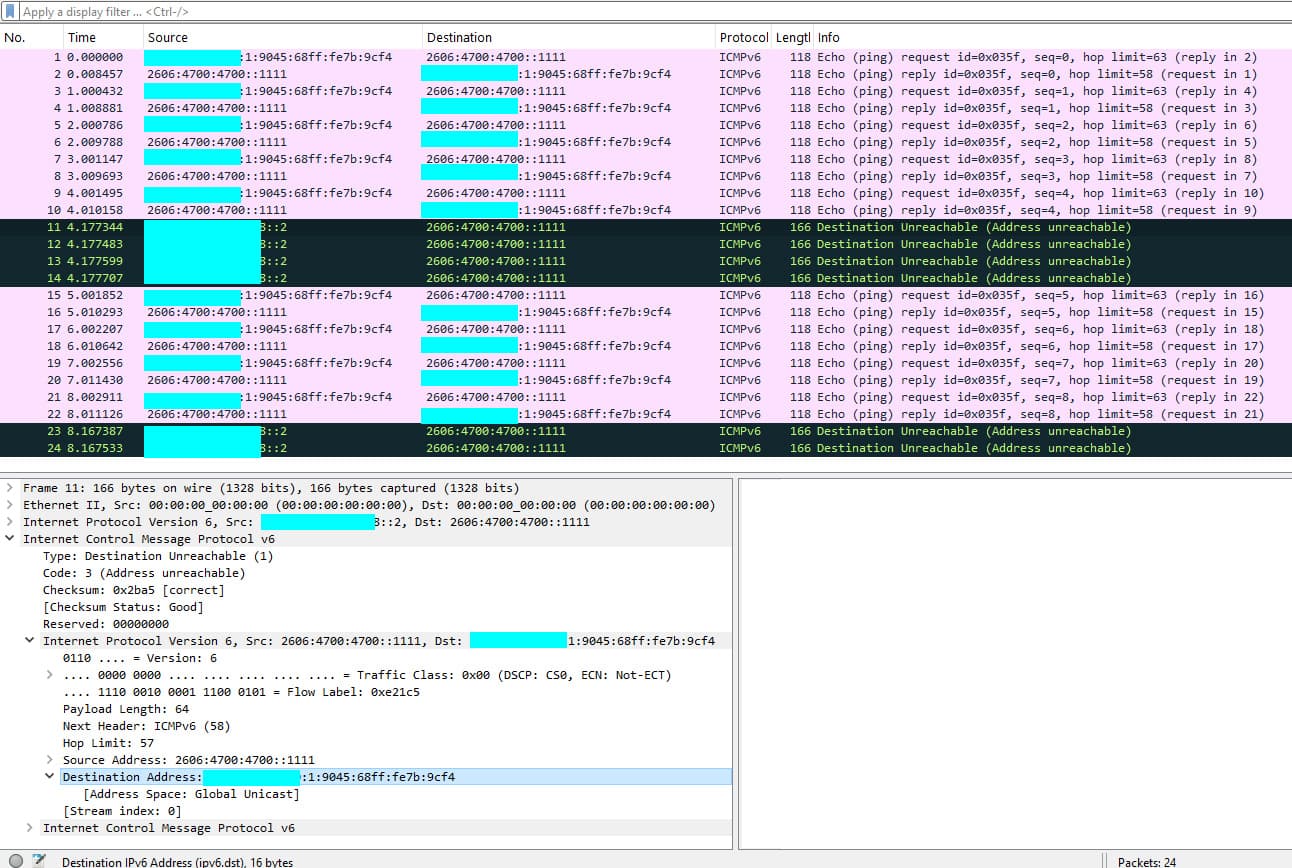 IPv6 partial ping loss - General - MikroTik community forum