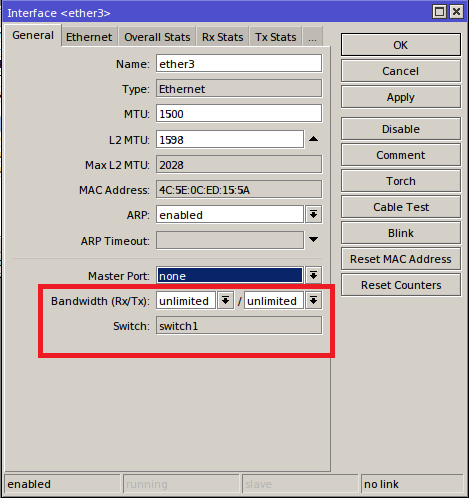 Ethernet Bandwidth TX/RX Control - Beginner Basics - MikroTik community forum