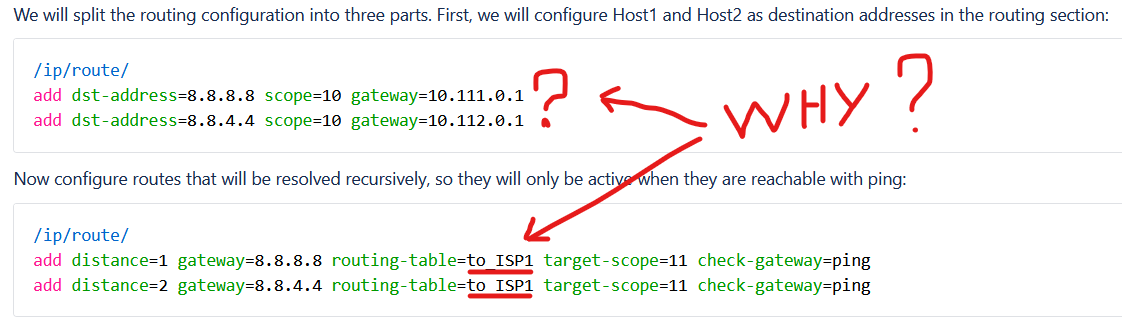 Recursive routing with marking - Beginner Basics - MikroTik community forum