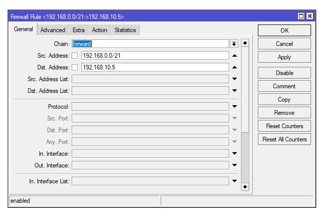 Firewall rule to share device among subnets - Beginner Basics - MikroTik community forum